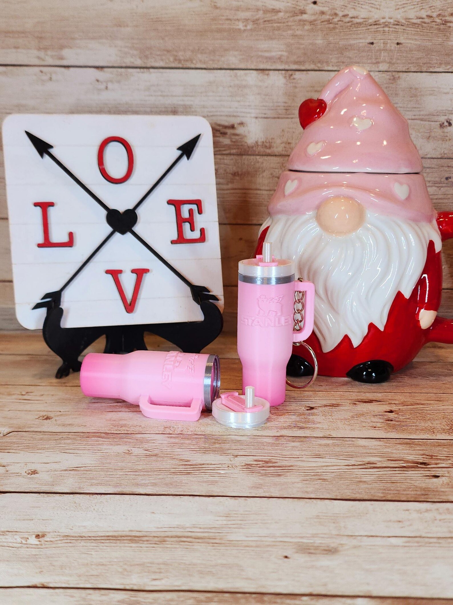 Valentines Edition Mini Stanley Inspired Tumbler Keychain, With Storage ...