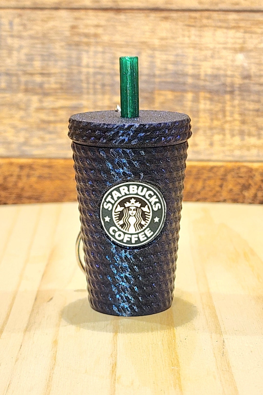 Burnt Titanium Studded Tumbler Keychain, With Storage. Starbucks ...