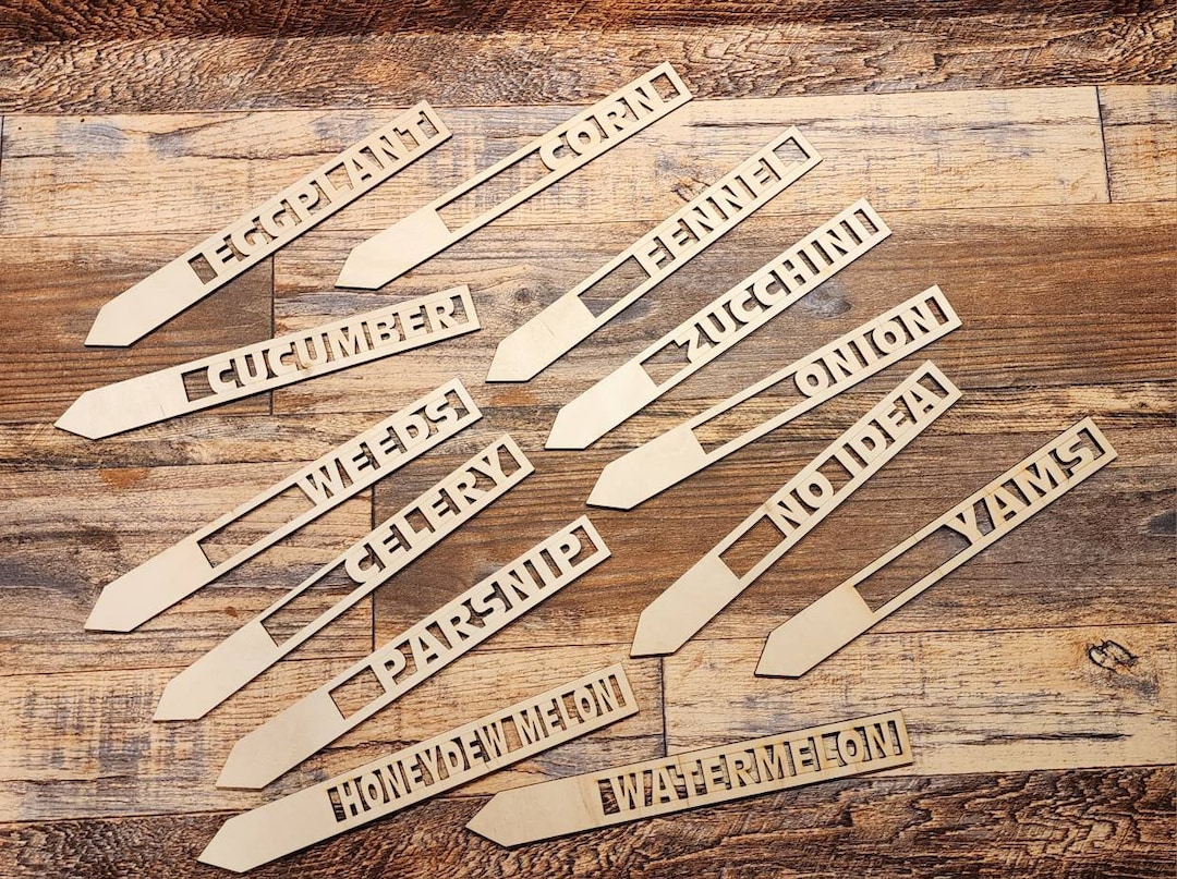 Vegetable Garden Markers: Laser Cut Baltic Birch Plant Stakes - Etsy