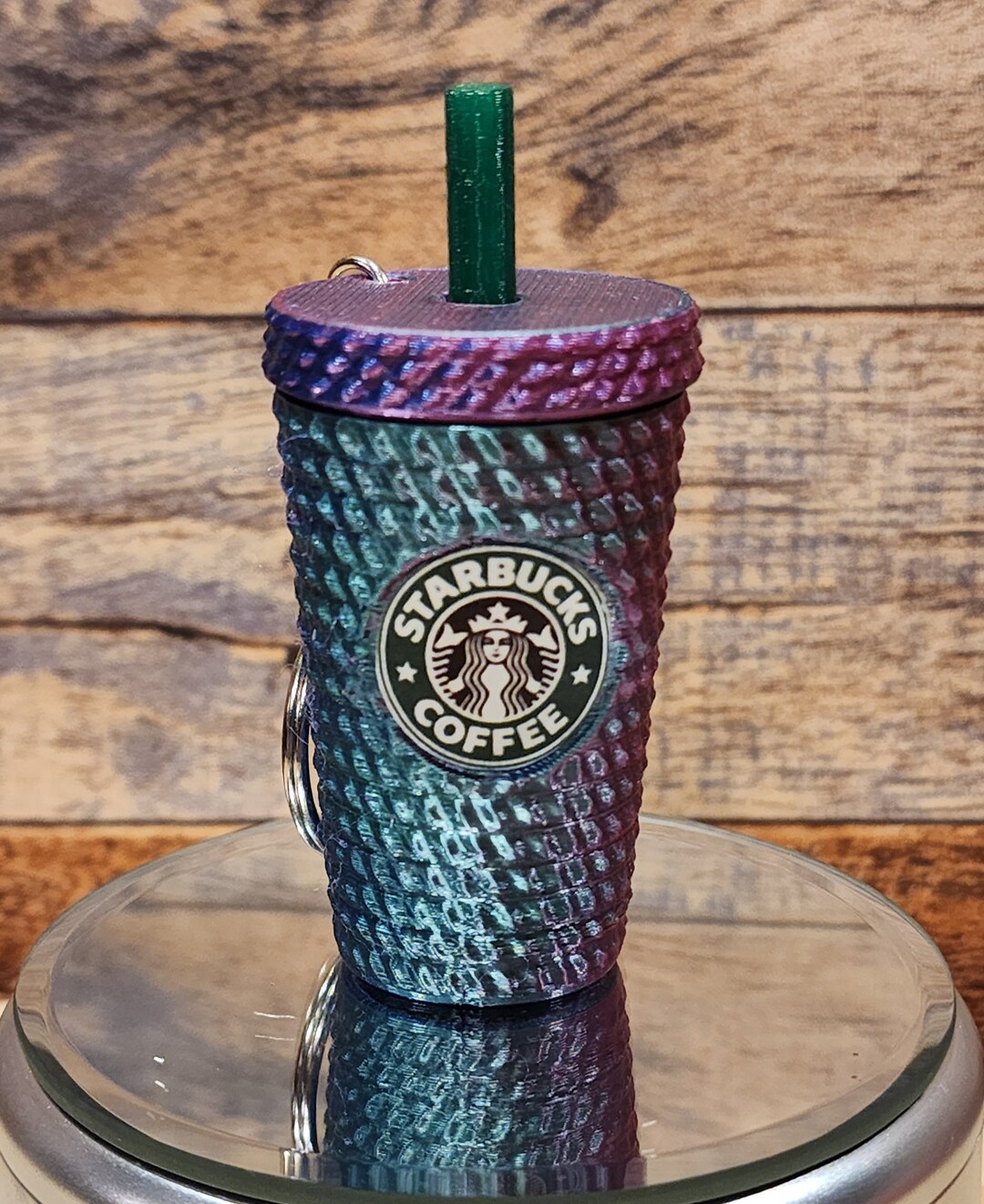 Chameleon/mystichrome Studded Tumbler Keychain, With Removable Lid and ...