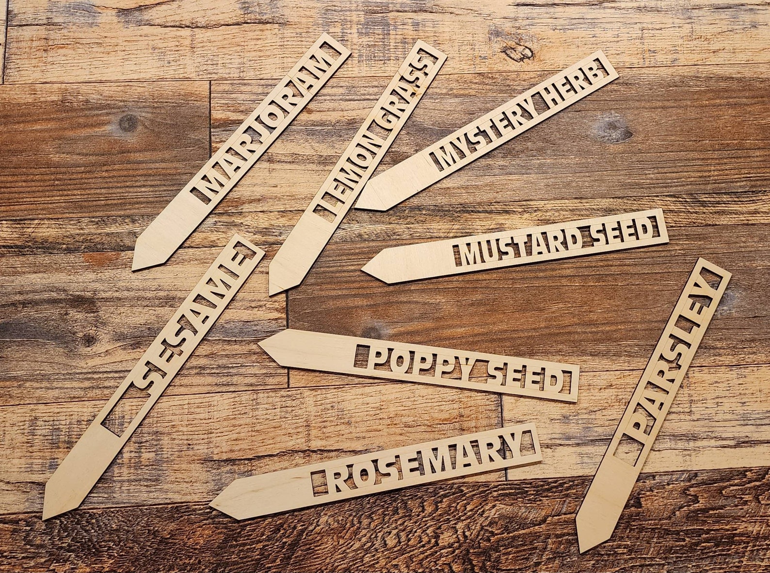 Herb Garden Markers Wood Markers Stakes Plant Markers - Etsy