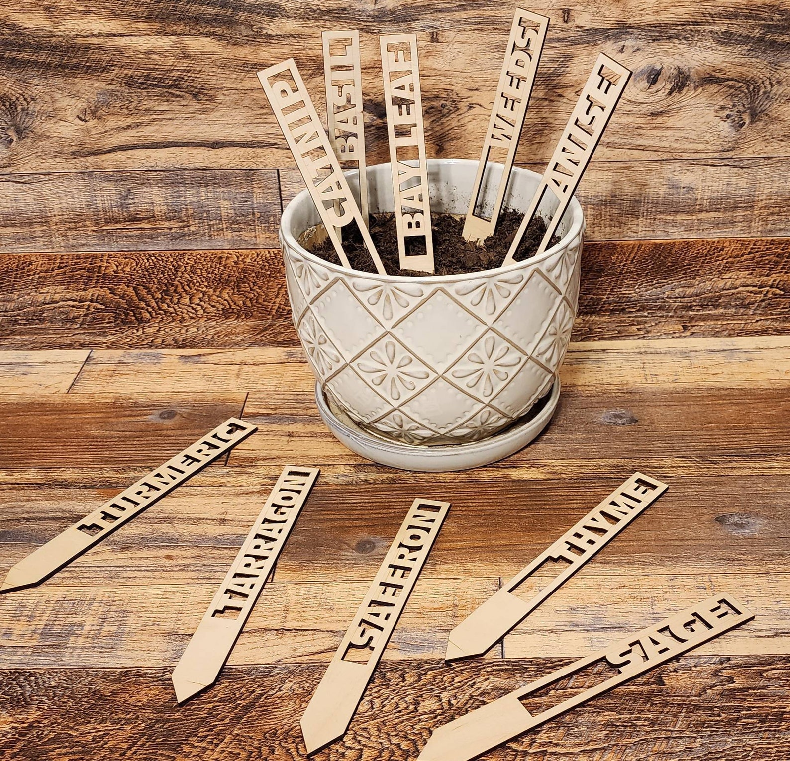 Herb Garden Markers Wood Markers Stakes Plant Markers - Etsy