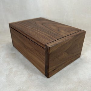 Classic Wooden Box With Lid Made From Solid Walnut, Multi Purpose Wood ...