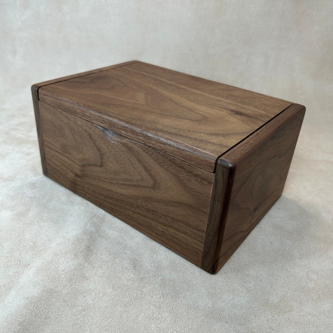 Classic Wooden Box With Lid Made From Solid Walnut, Multi Purpose Wood ...