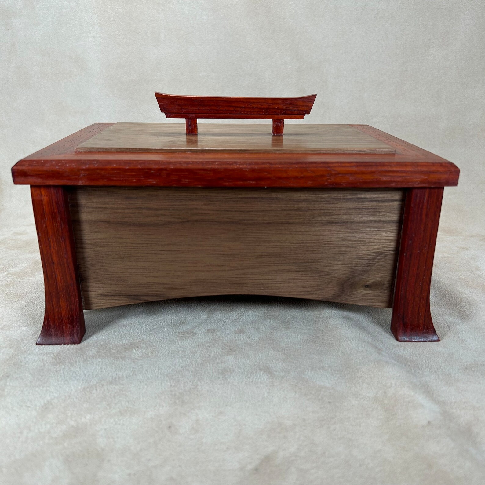Handmade Walnut and Padauk Box With Lid, Wooden Box With Hinge Lid ...