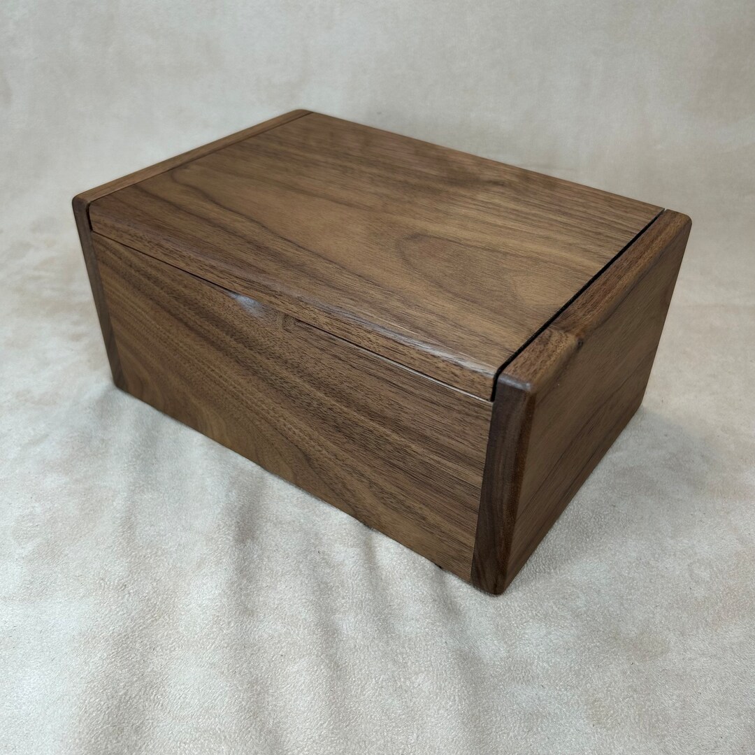 Classic Wooden Box With Lid Made From Solid Walnut, Multi Purpose Wood ...