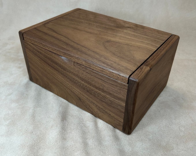 Classic Wooden Box With Lid Made From Solid Walnut, Multi Purpose Wood ...