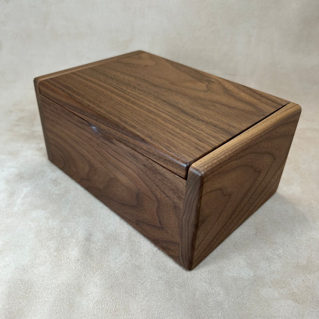 Handmade Walnut Box With Lid, Wooden Box With Lid, Wooden Box With ...