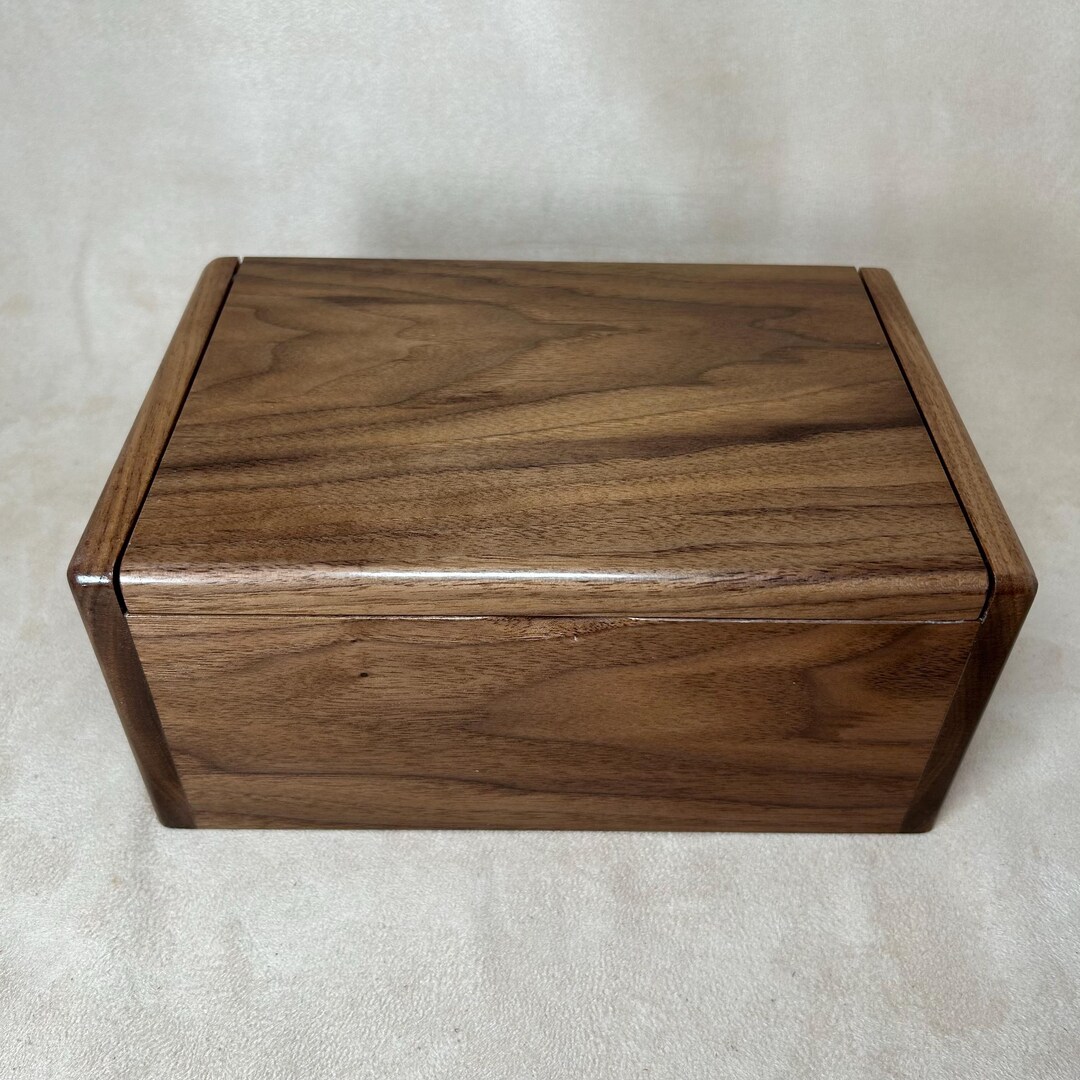 Classic Wooden Box With Lid Made From Solid Walnut, Multi Purpose Wood ...