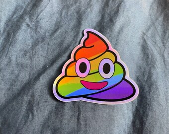 Rainbow Poop Emoji | Etsy