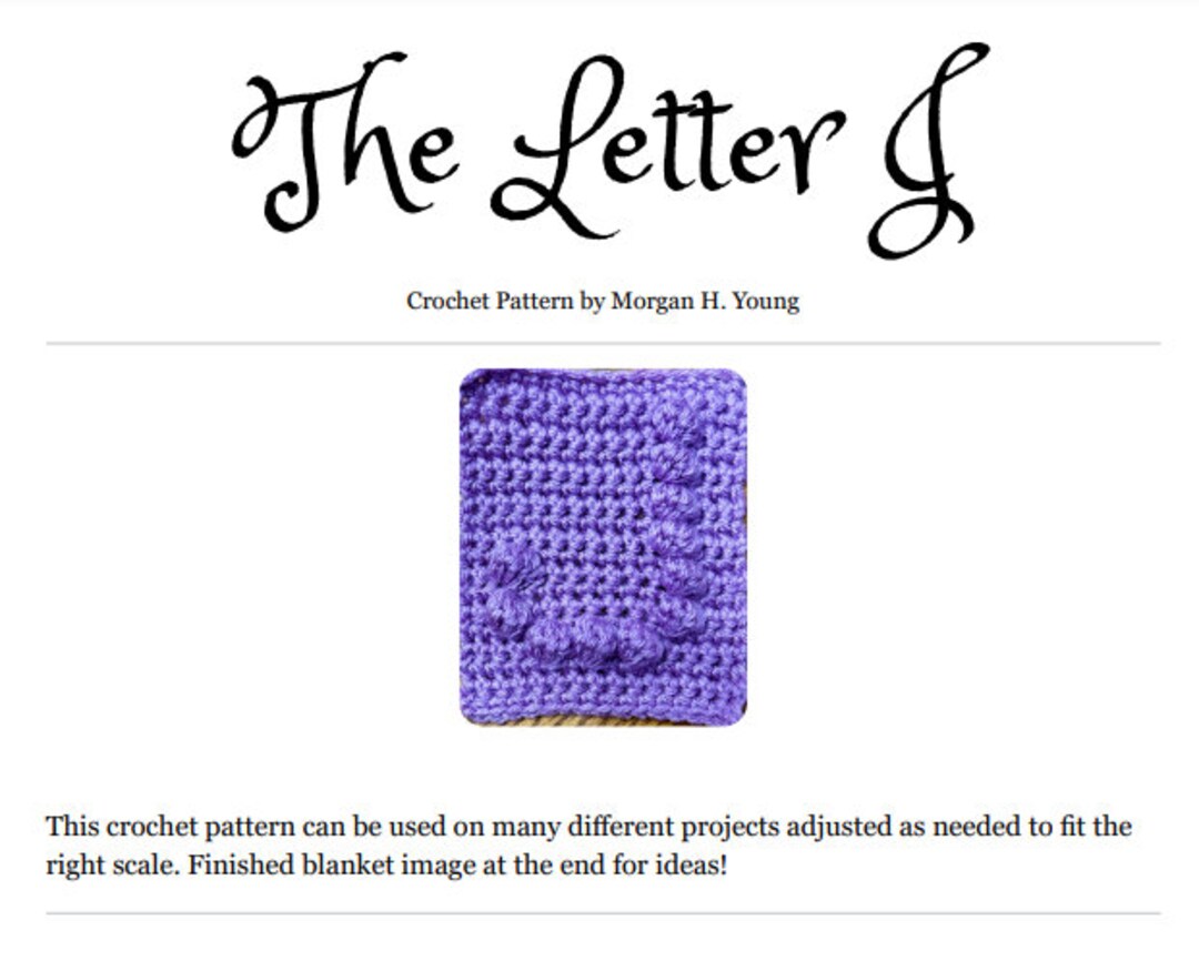 Letter "j" Crochet Bobble Pattern - Etsy