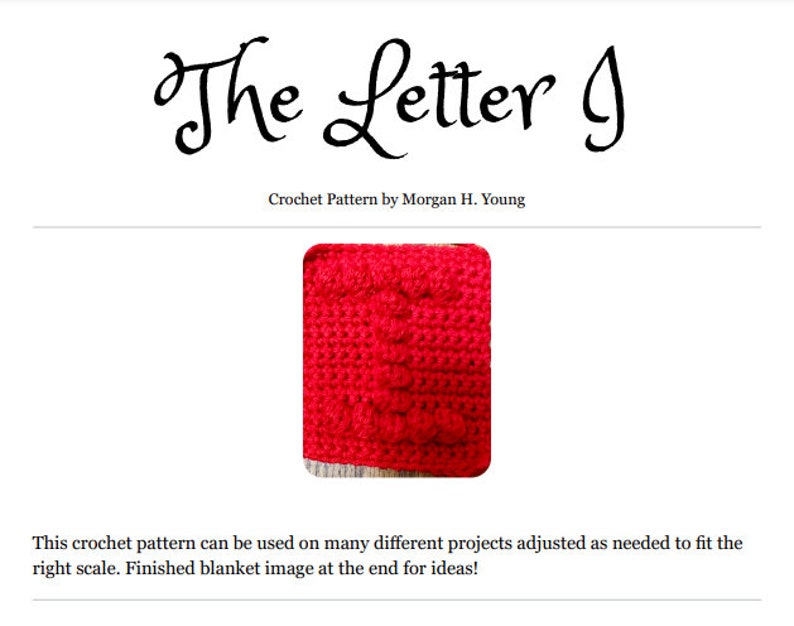 Letter "i" Crochet Bobble Pattern - Etsy