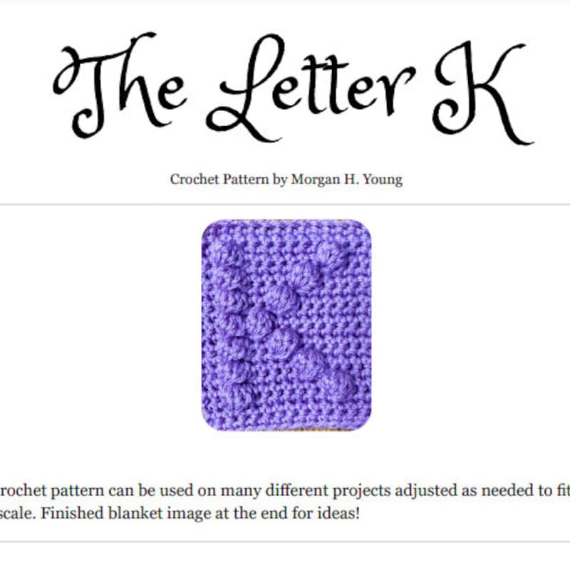 Letter K Crochet - Etsy