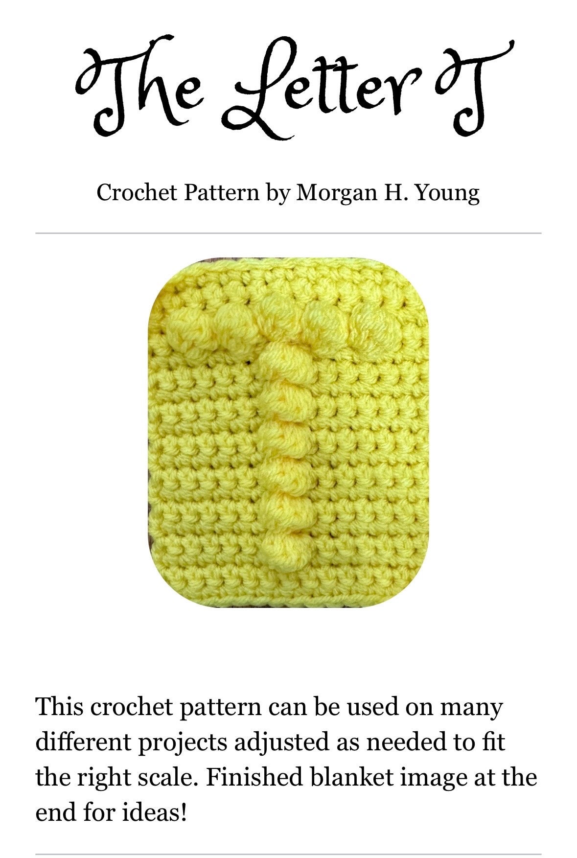 Letter "t" Crochet Bobble Pattern - Etsy