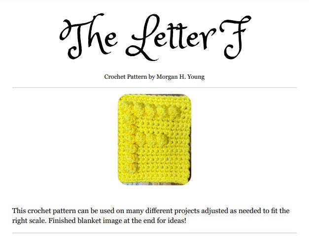 Letter "f" Crochet Bobble Pattern - Etsy