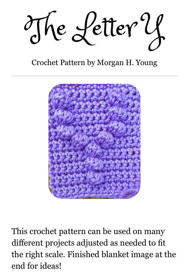 Letter "y" Crochet Bobble Pattern - Etsy