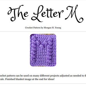 Letter "m" Crochet Bobble Pattern - Etsy