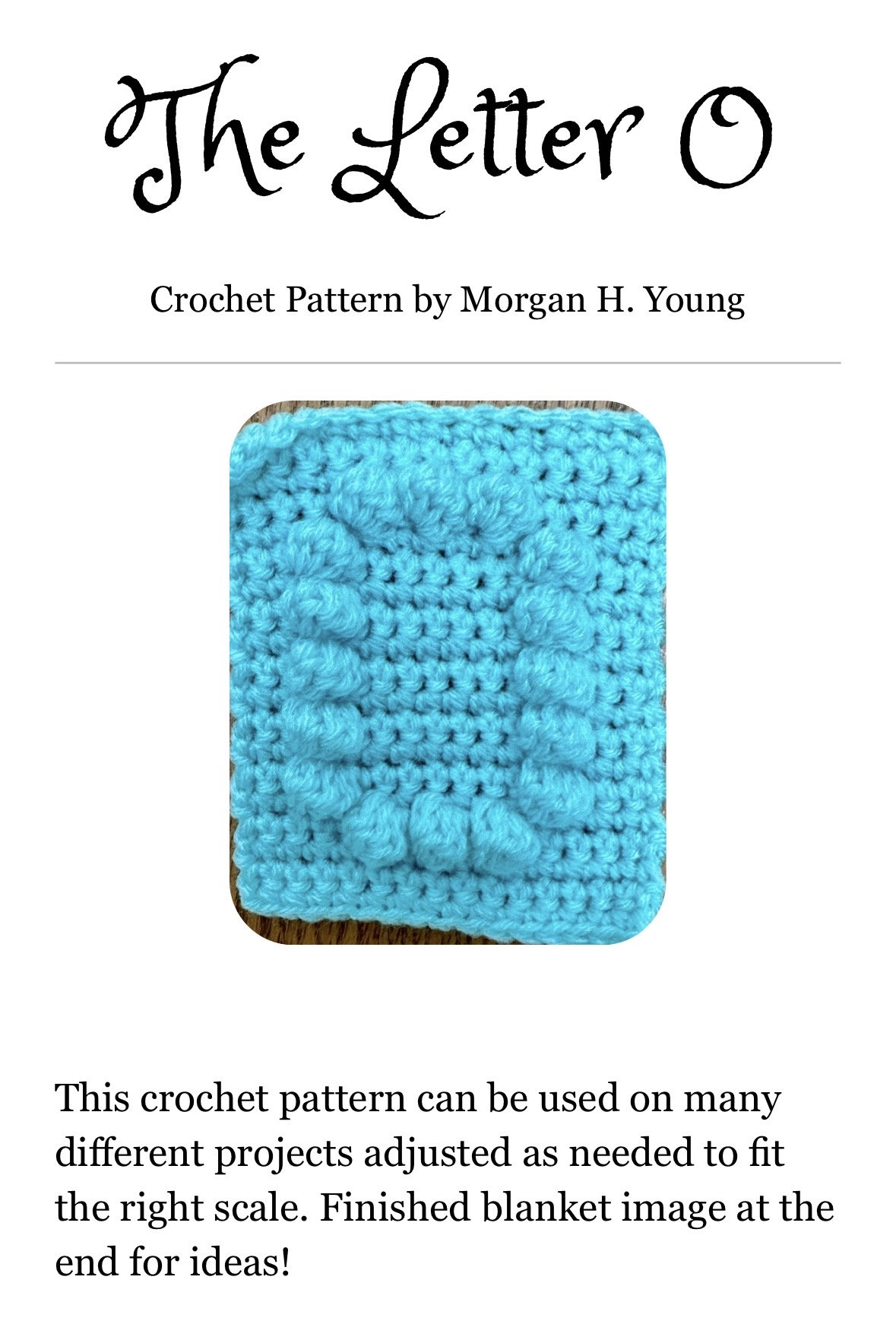 Letter "o” Crochet Bobble Pattern - Etsy