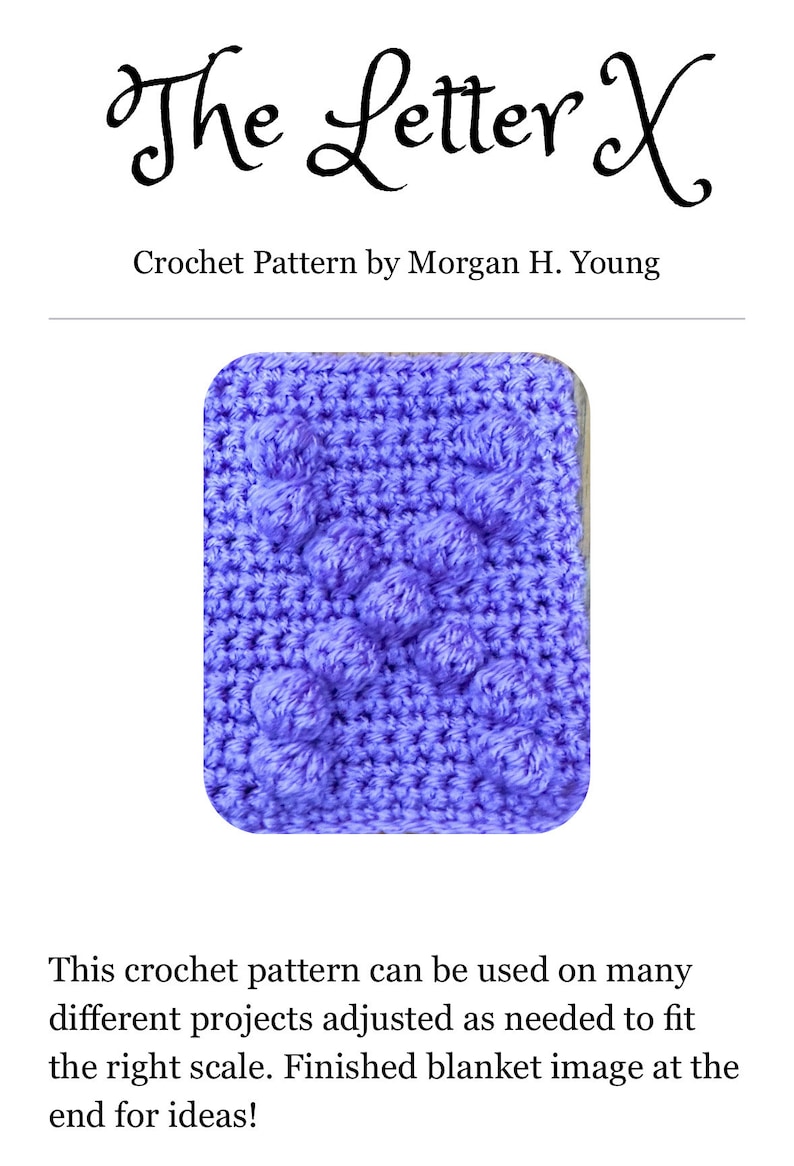 Letter "x" Crochet Bobble Pattern - Etsy