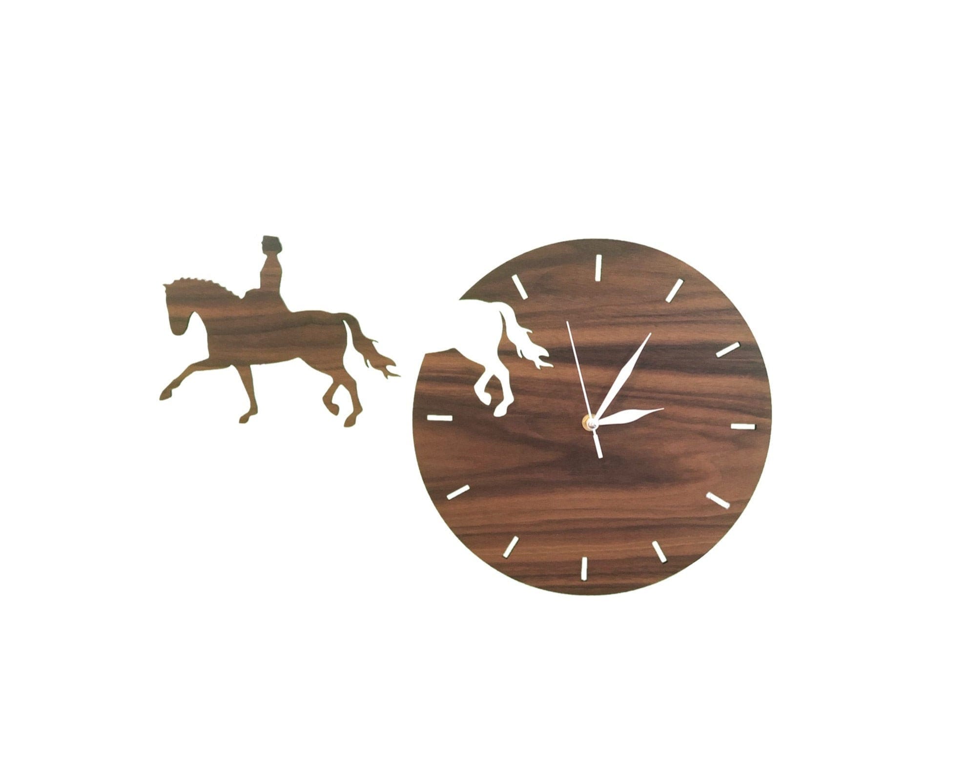 Walnut Wood Dressage Horse Clock - Etsy