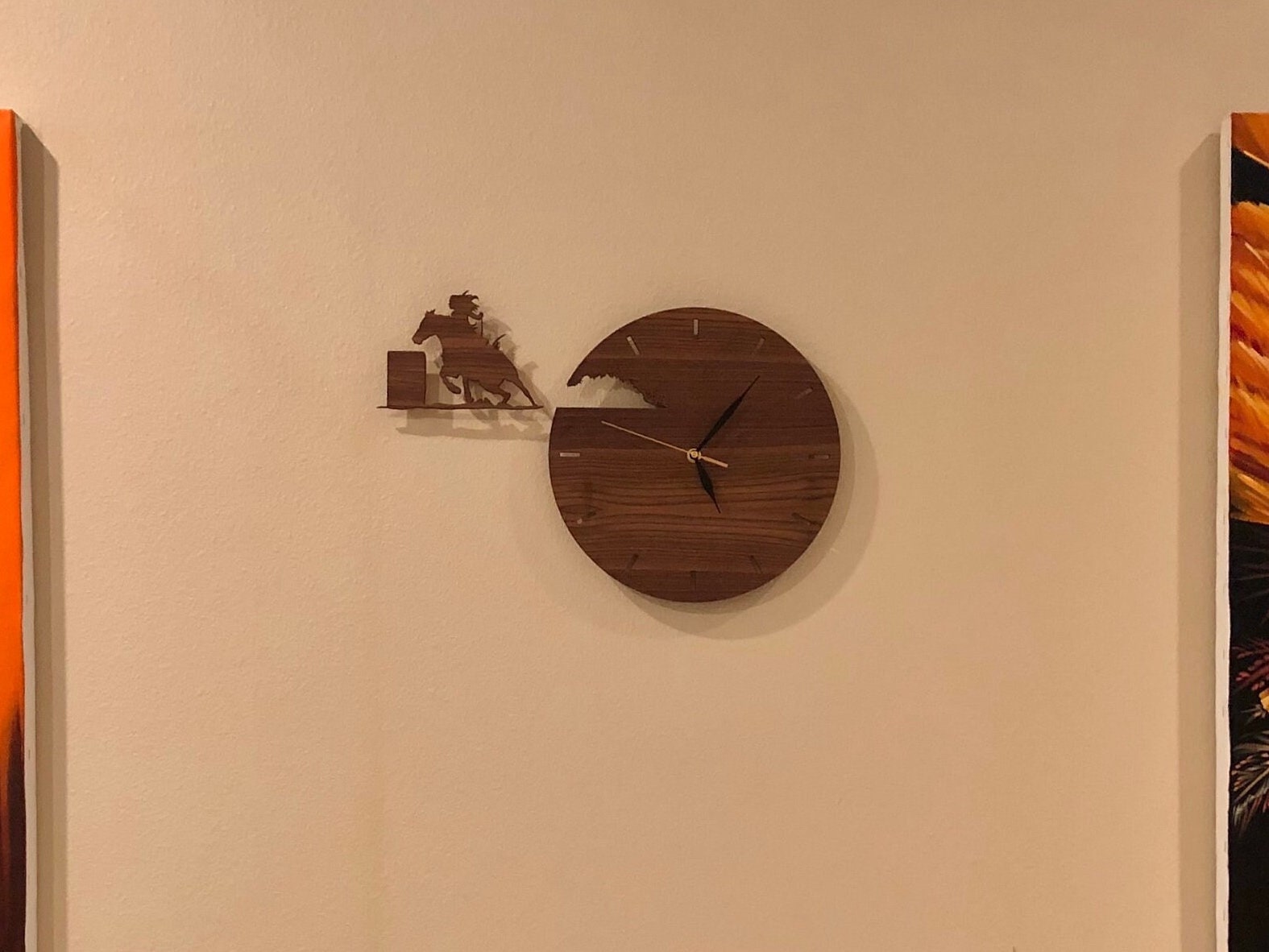 Walnut Wood Barrel Racer Clock - Etsy