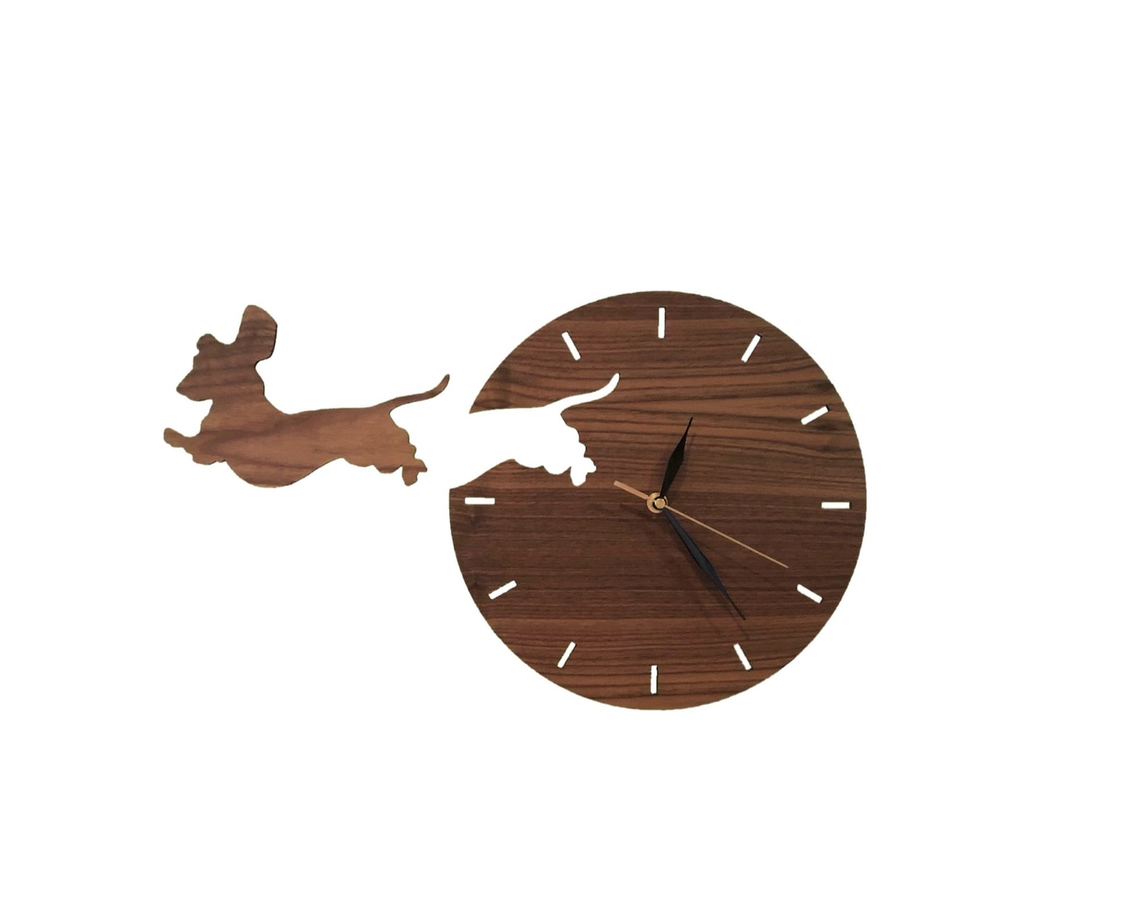 Walnut Wood Dachshund Clock - Etsy