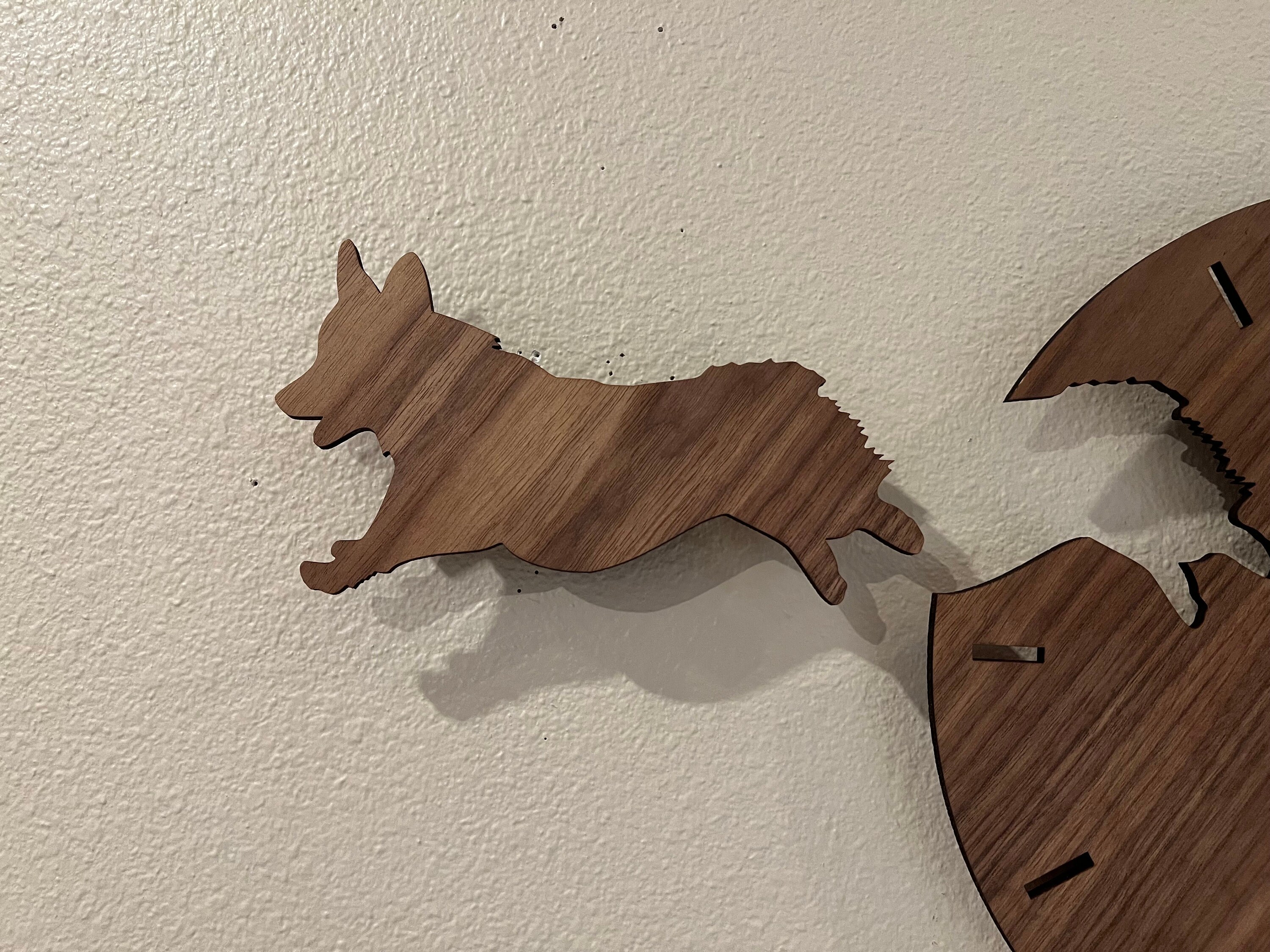 Walnut Wood Corgi Clock - Etsy