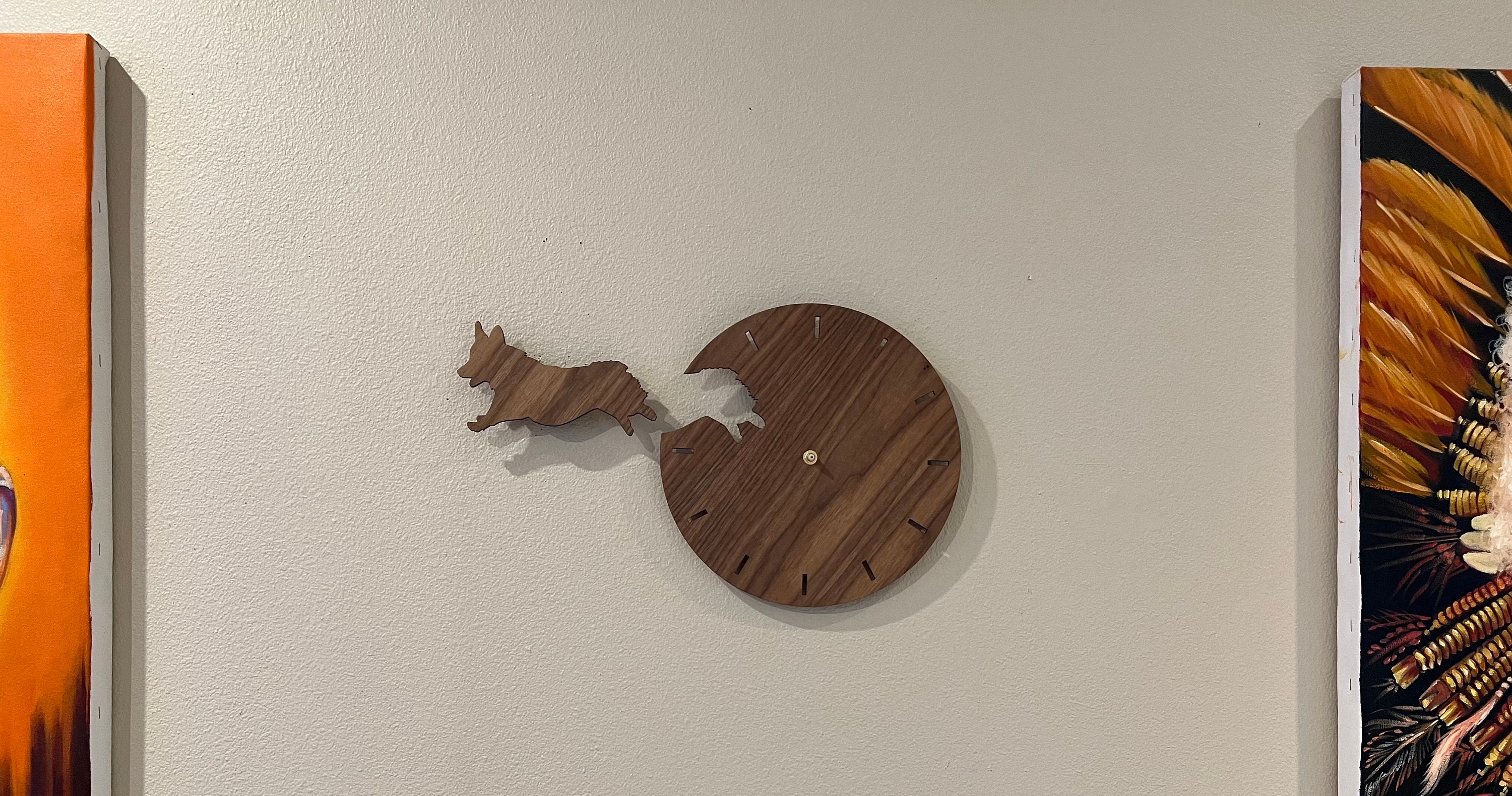 Walnut Wood Corgi Clock - Etsy