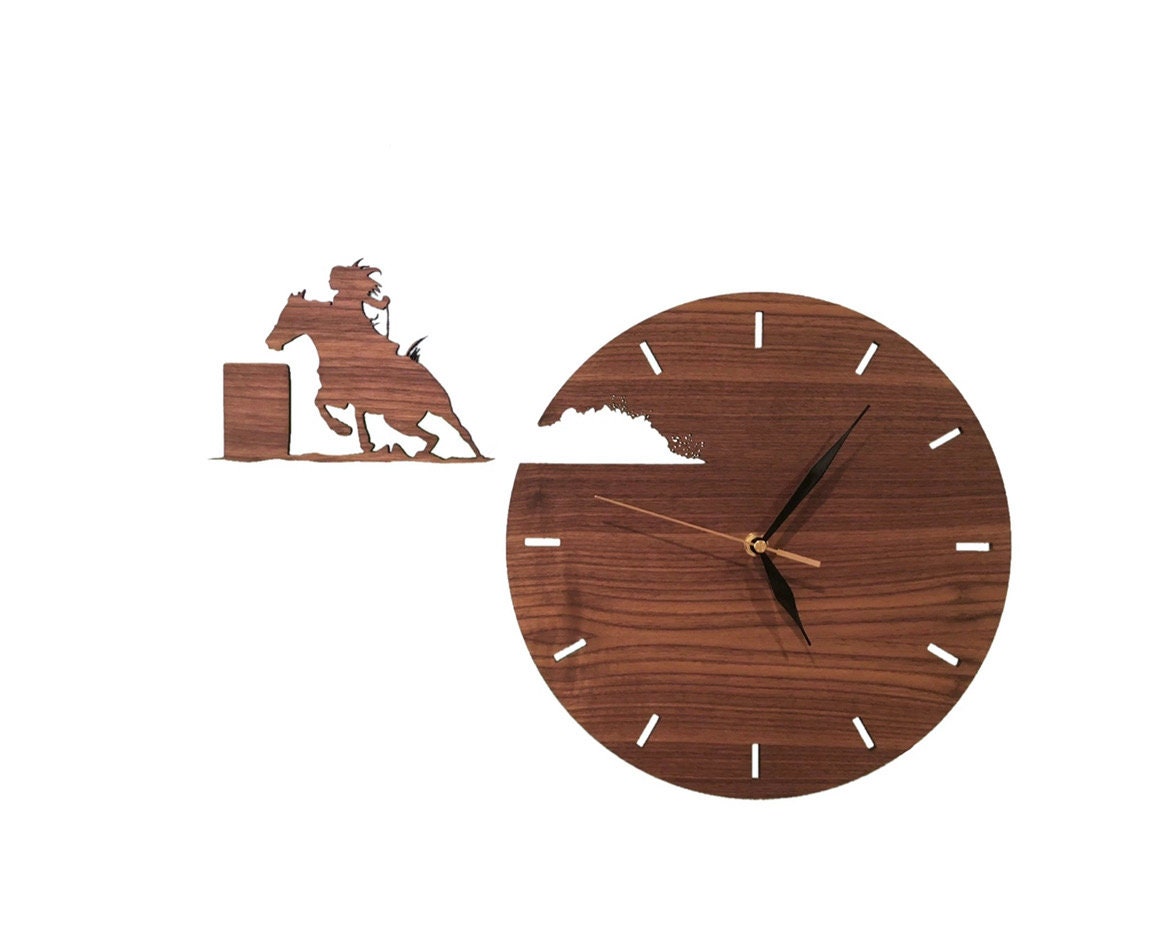 Walnut Wood Barrel Racer Clock - Etsy