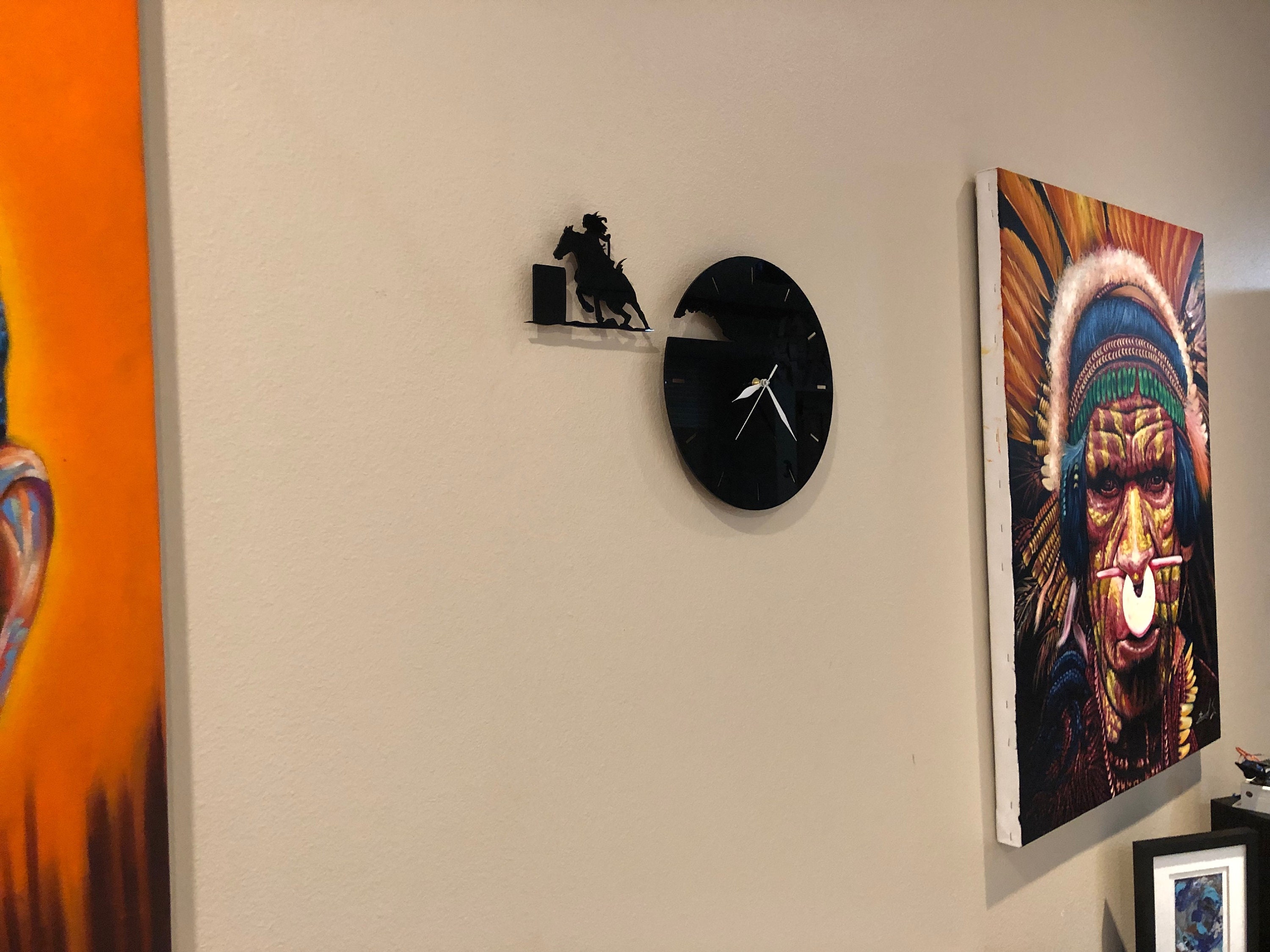 Black Barrel Racing Horse Clock - Etsy