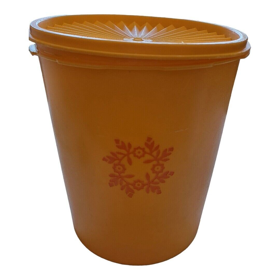Tupperware Vintage Sugar Flour Yellow Canister Container & Lid 805-6 ...