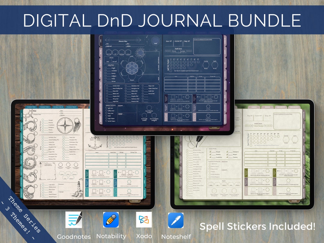 Digital Dnd Character Journal Bundle Theme Series Dnd - Etsy