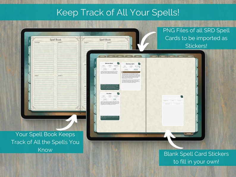 Digital Dnd Character Journal Dnd Character Sheet With Spell - Etsy