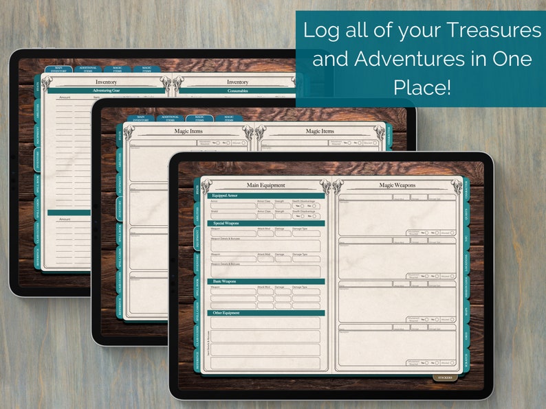 Digital Dnd Character Journal Dnd Character Sheet With Spell - Etsy