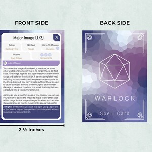Dnd Warlock Spell Cards, Custom 5th Edition Character Spell Cards, 5e ...