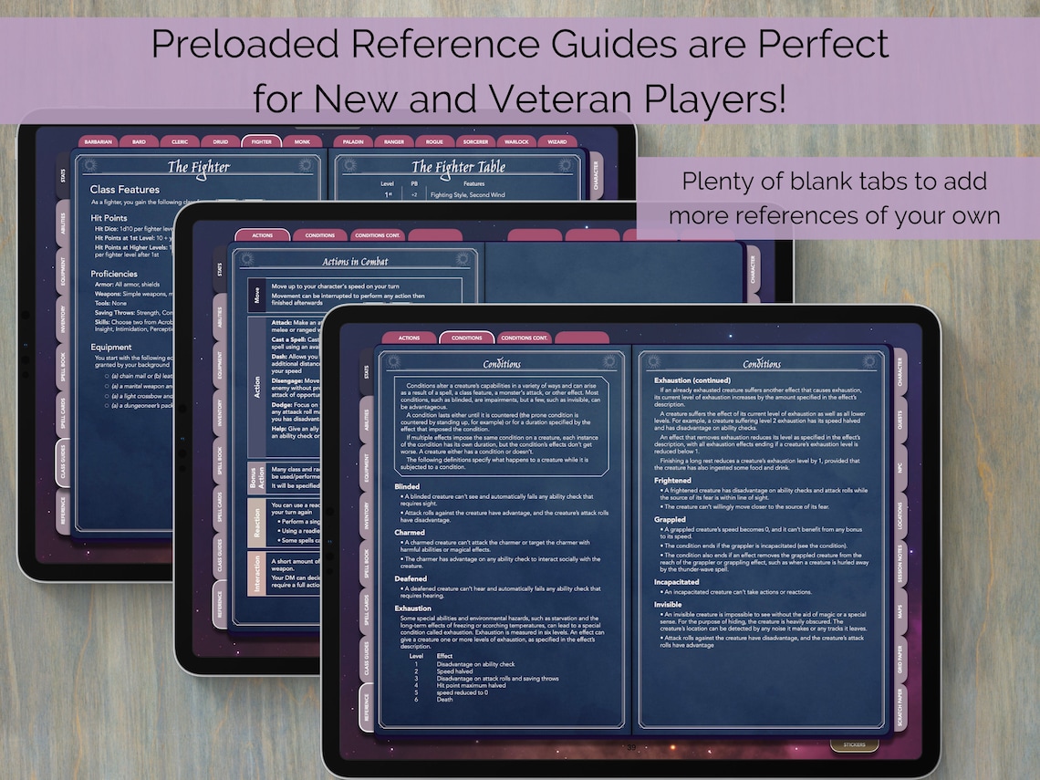 Digital Dnd Character Journal Dnd Character Sheet With Spell - Etsy