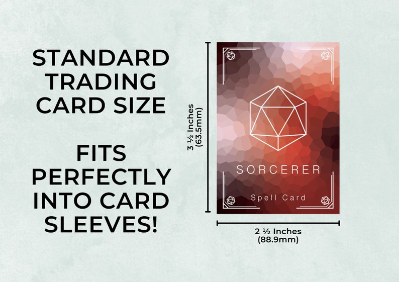 Dnd Sorcerer Spell Cards Custom 5th Edition Character Spell - Etsy