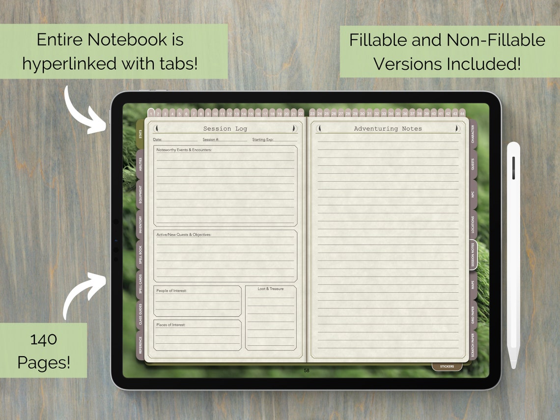 Digital Dnd Character Journal Dnd Character Sheet With Spell - Etsy