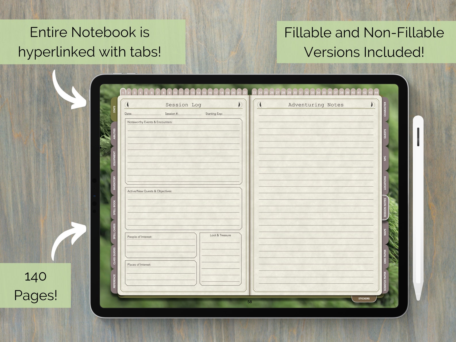 Digital Dnd Character Journal Dnd Character Sheet With Spell - Etsy