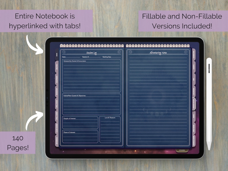 Digital Dnd Character Journal Dnd Character Sheet With Spell - Etsy