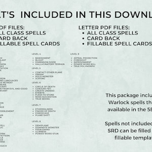 Dnd Warlock Spell Cards, Custom 5th Edition Character Spell Cards, 5e ...