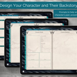 Digital Dnd Character Journal , Dnd Character Sheet With Spell Cards ...