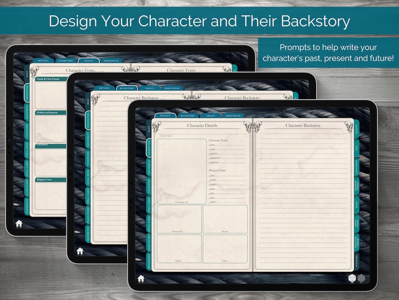 Digital Dnd Character Journal , Dnd Character Sheet With Spell Cards ...