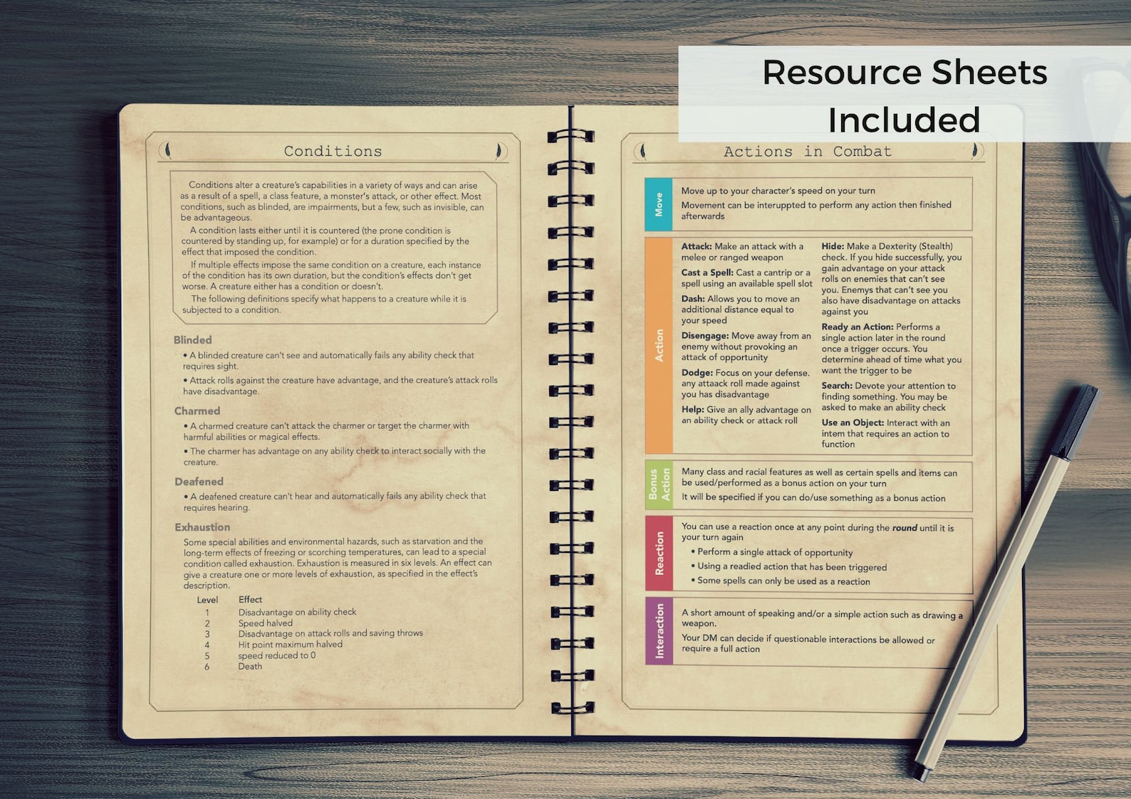 Printable Dnd Character Journal, Dnd Character Sheet With Spell Cards ...