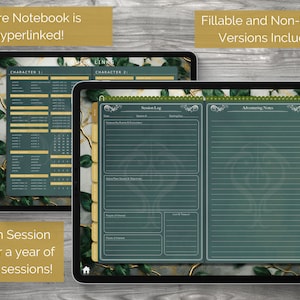 Digital Dnd Character Journal , Dnd Character Sheet With Spell Cards ...
