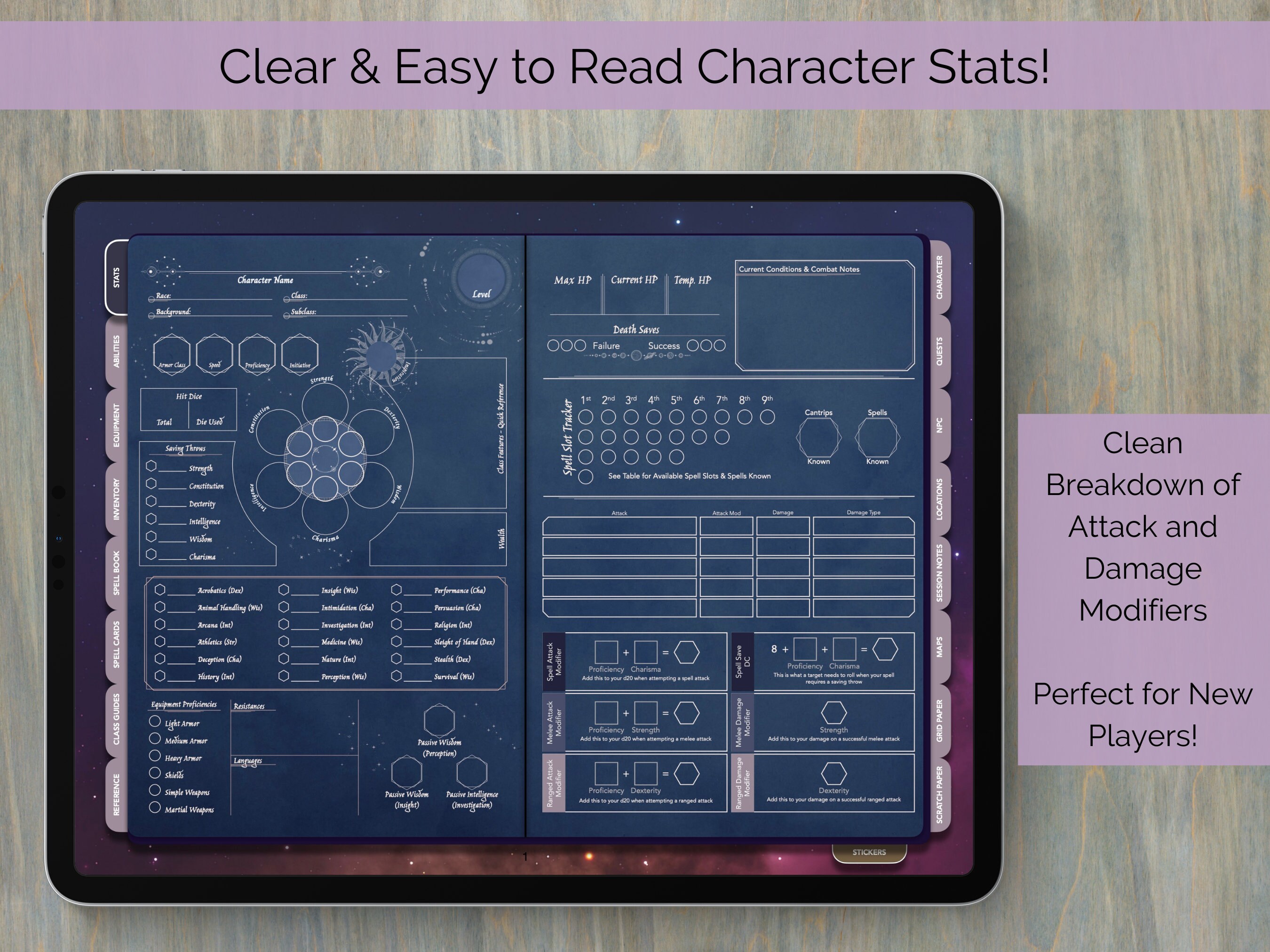 Digital Dnd Character Journal Dnd Character Sheet With Spell - Etsy UK