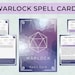 Dnd Warlock Spell Cards, Custom 5th Edition Character Spell Cards, 5e ...