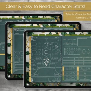 Digital Dnd Character Journal , Dnd Character Sheet With Spell Cards ...
