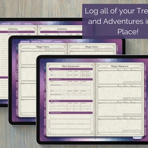 Digital Dnd Character Journal , Dnd Character Sheet With Spell Cards ...