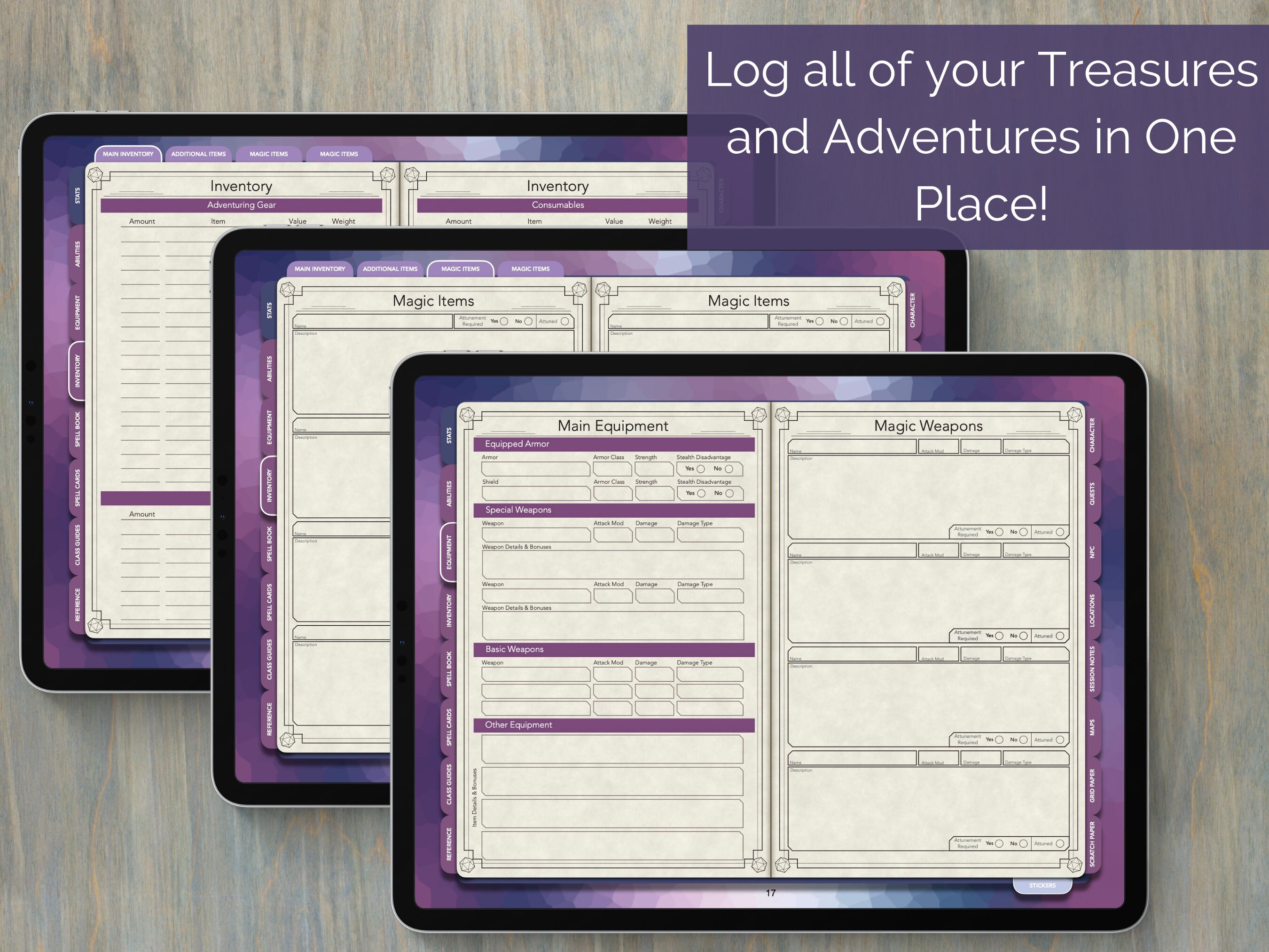 Digital Dnd Character Journal , Dnd Character Sheet With Spell Cards ...